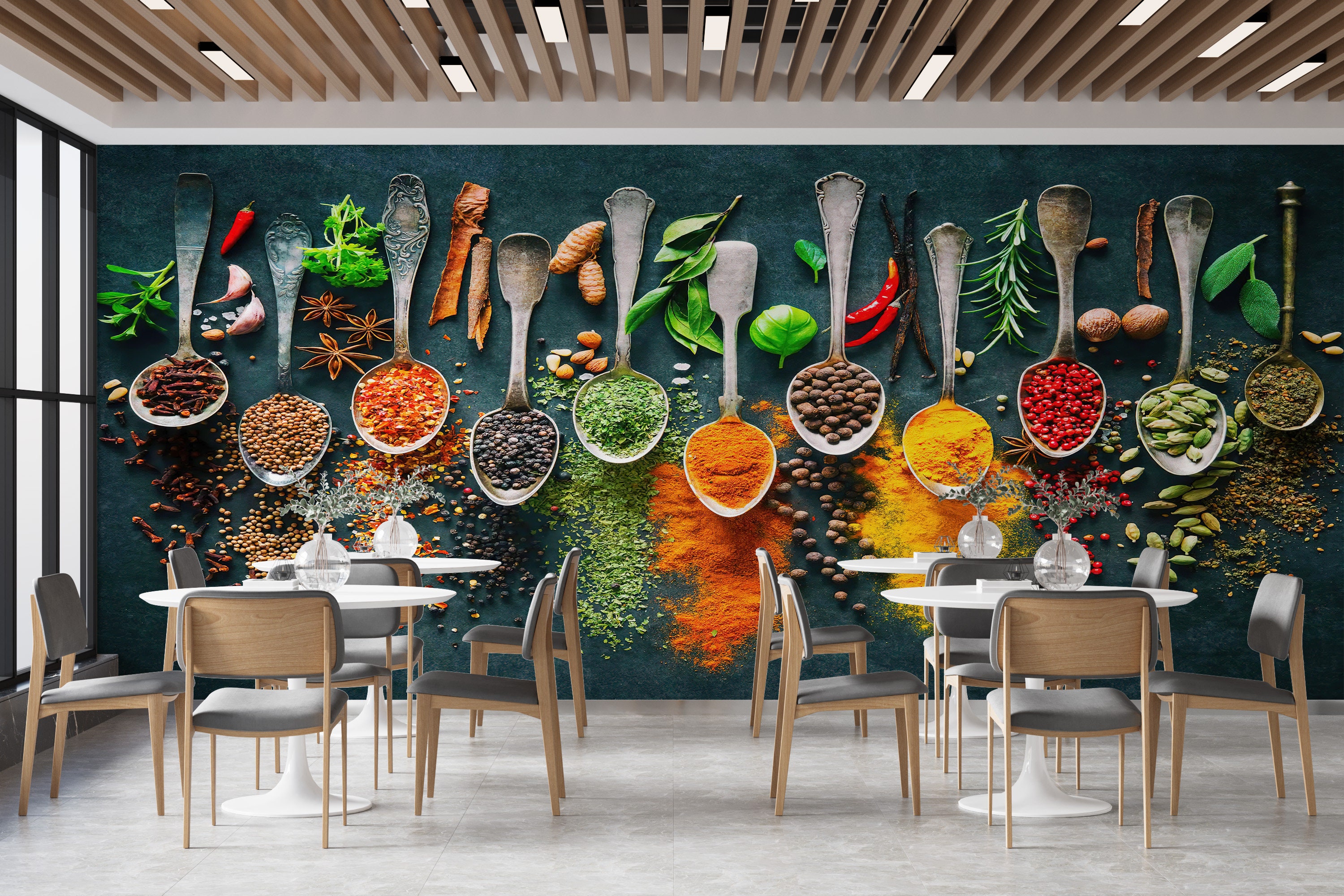 Spices Kitchen Wall Art Indian Spices Wallpaper Abstract - Etsy