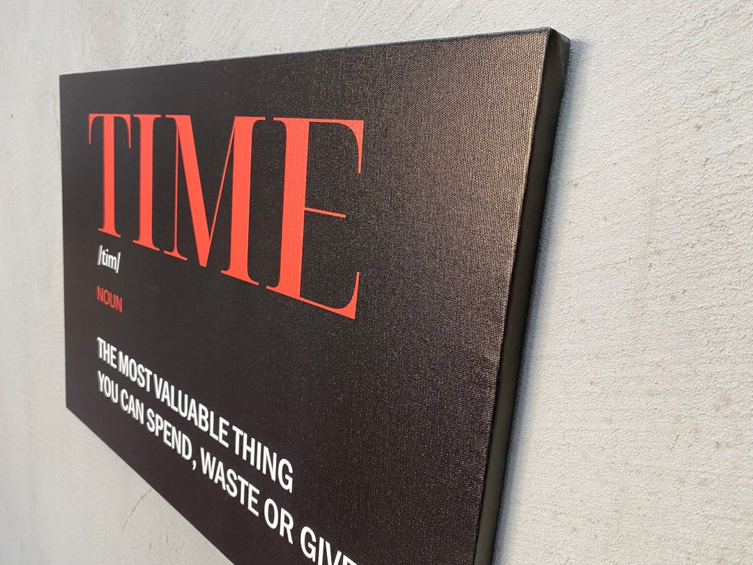 TIME Quote Wall Art - Motivational Modern Typography Canvas Print for ...
