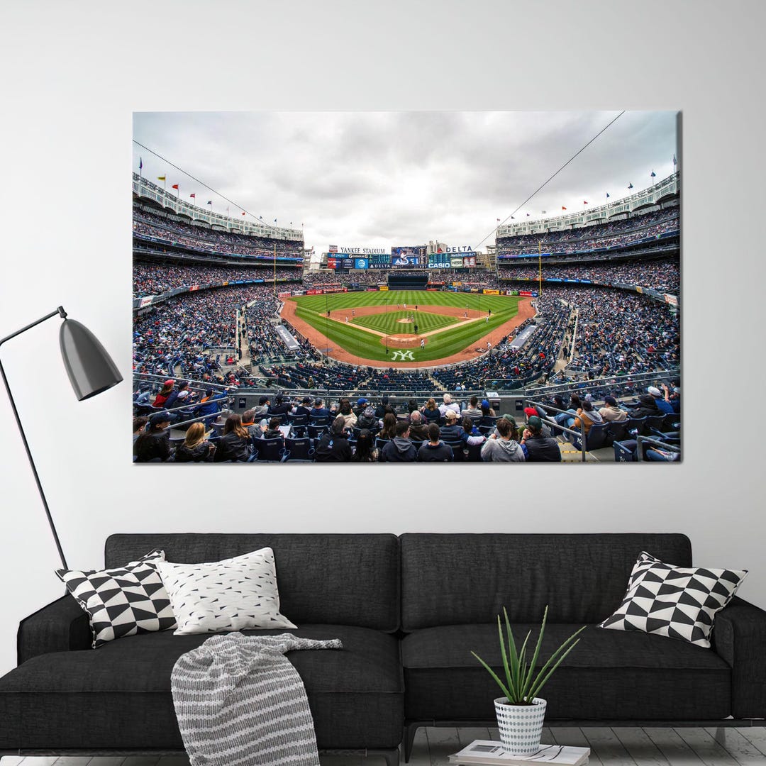 Baseball Printed, Yankee Stadium Canvas Decor, New York Canvas Poster ...