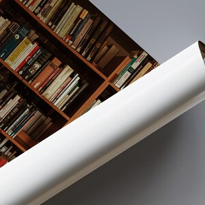 Book Wall Decor, Bookshelf Wall Paper, Bookshelf Photo Wall Poster ...