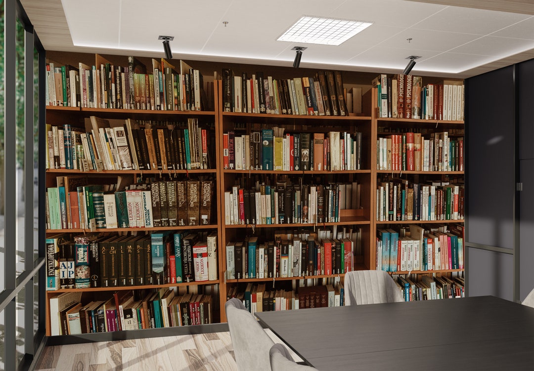 Book Wall Decor, Bookshelf Wall Paper, Bookshelf Photo Wall Poster ...