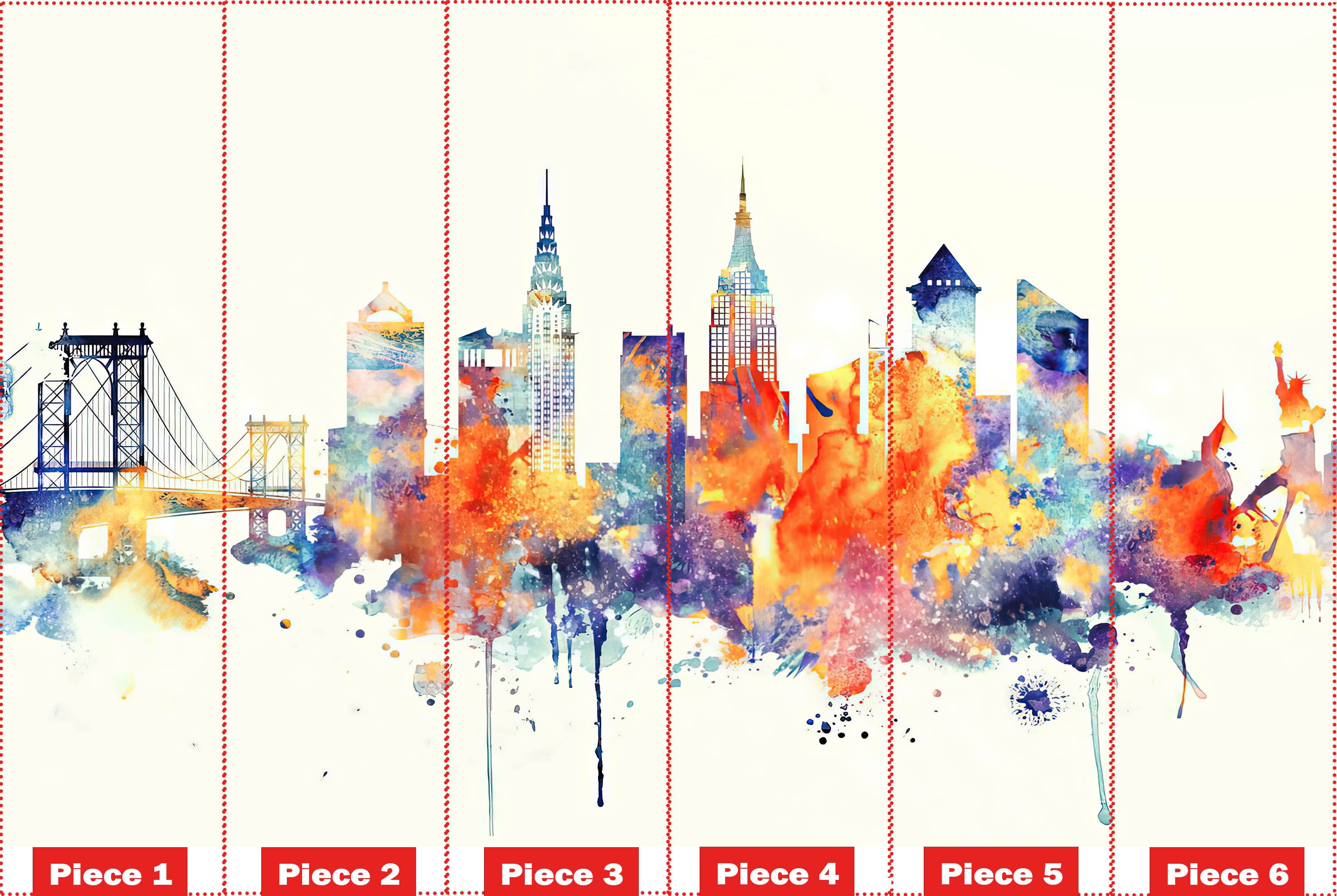 Cityscape Mural Abstract Wall Mural View Wall Poster - Etsy