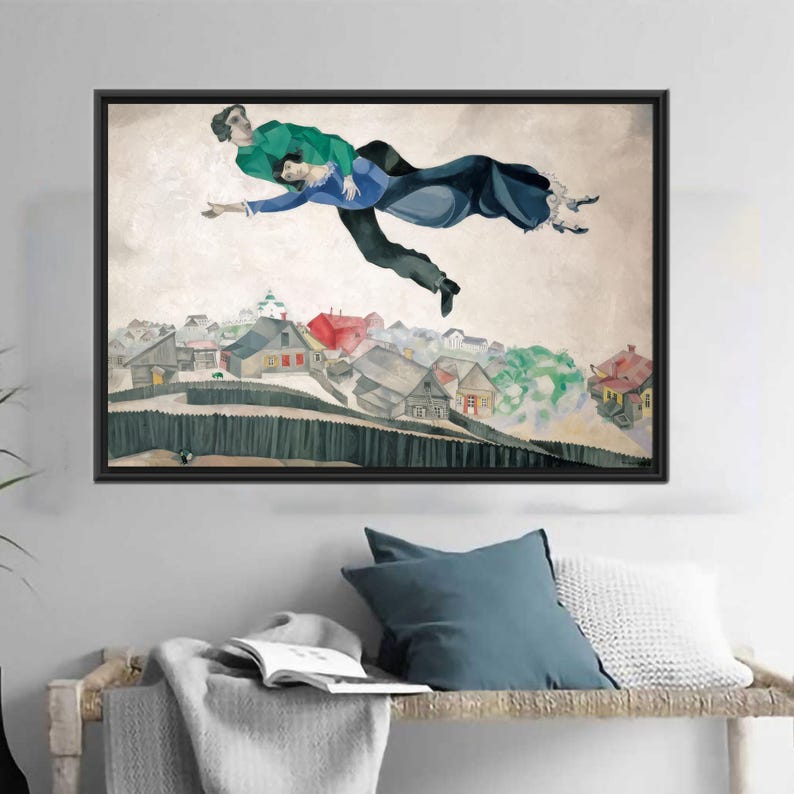 Reproduction Art, Marc Chagall Over the Town Wall Hangings, Marc ...