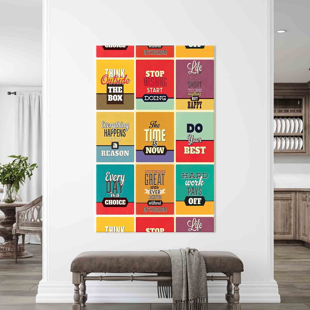 Positive Quotes, Motivation Art Canvas, Quote Canvas Gift, Success Art ...