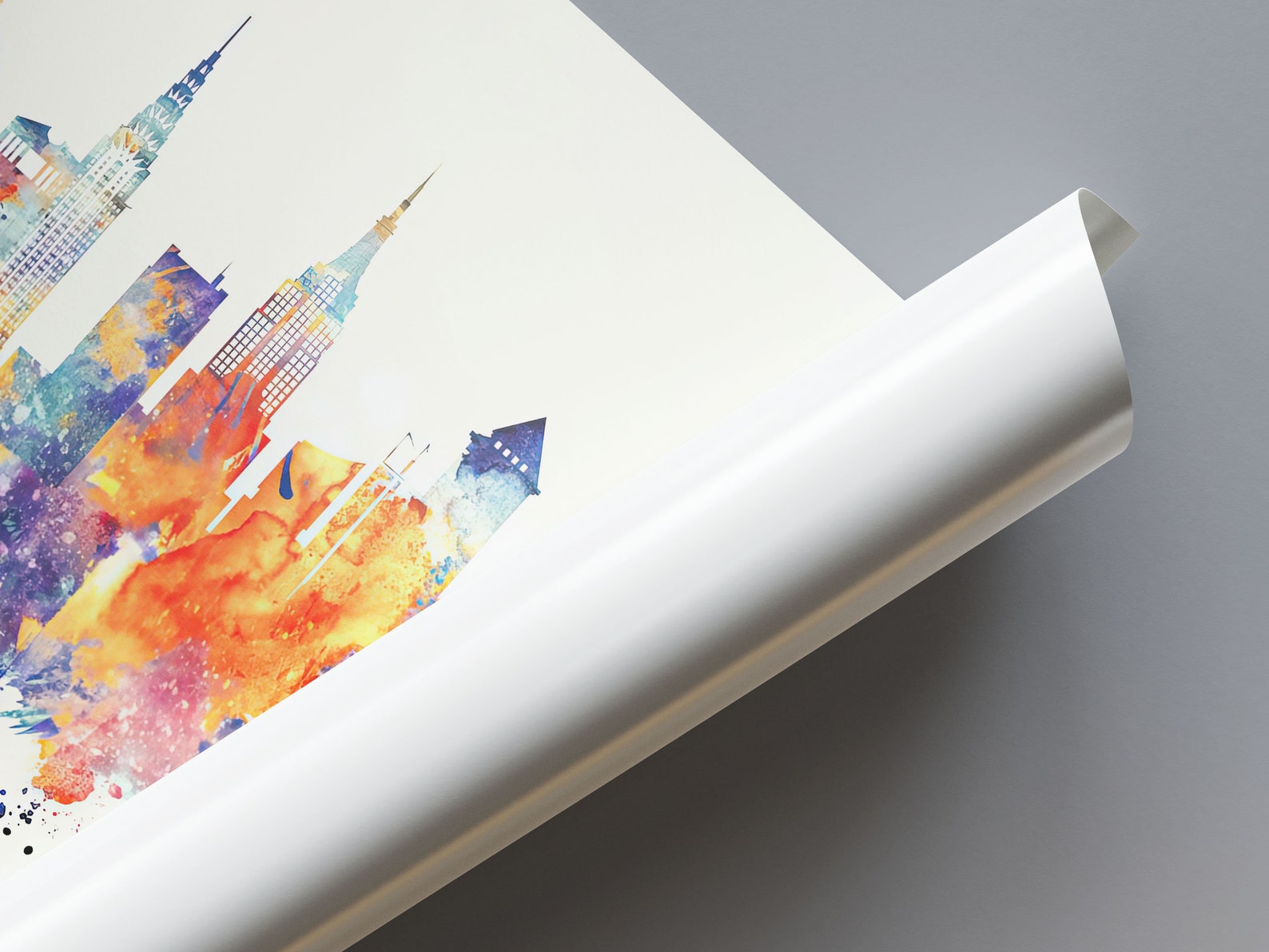 Cityscape Mural, Abstract Wall Mural, View Wall Poster, Landmark Wall ...