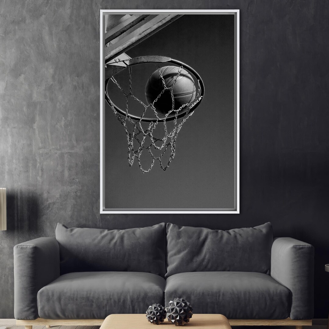 Basketball Hoop Poster, Motivational Wall Decor, Man Cave Canvas ...