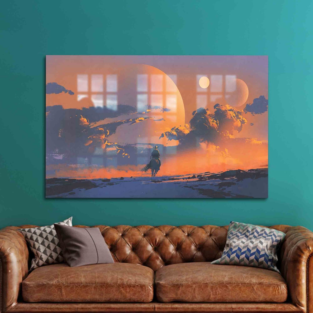 Glass Art, Glass Printing, Glass Wall Decor, Sunset Wall Art, Sundown ...