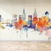 Cityscape Mural Abstract Wall Mural View Wall Poster - Etsy
