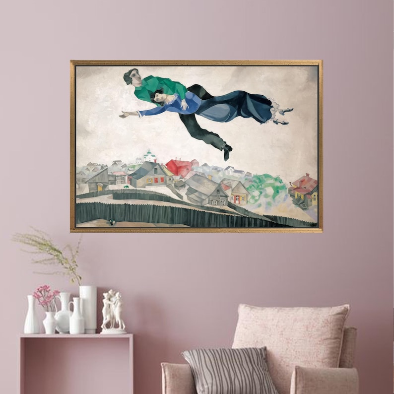 Reproduction Art, Marc Chagall Over the Town Wall Hangings, Marc ...
