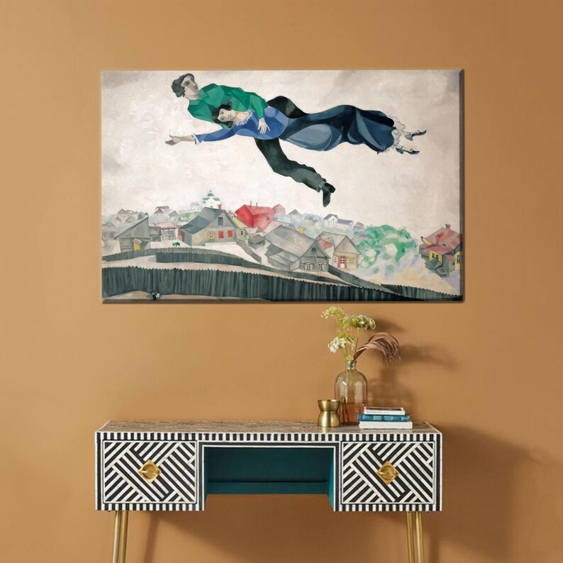 Reproduction Art, Marc Chagall Over the Town Wall Hangings, Marc ...