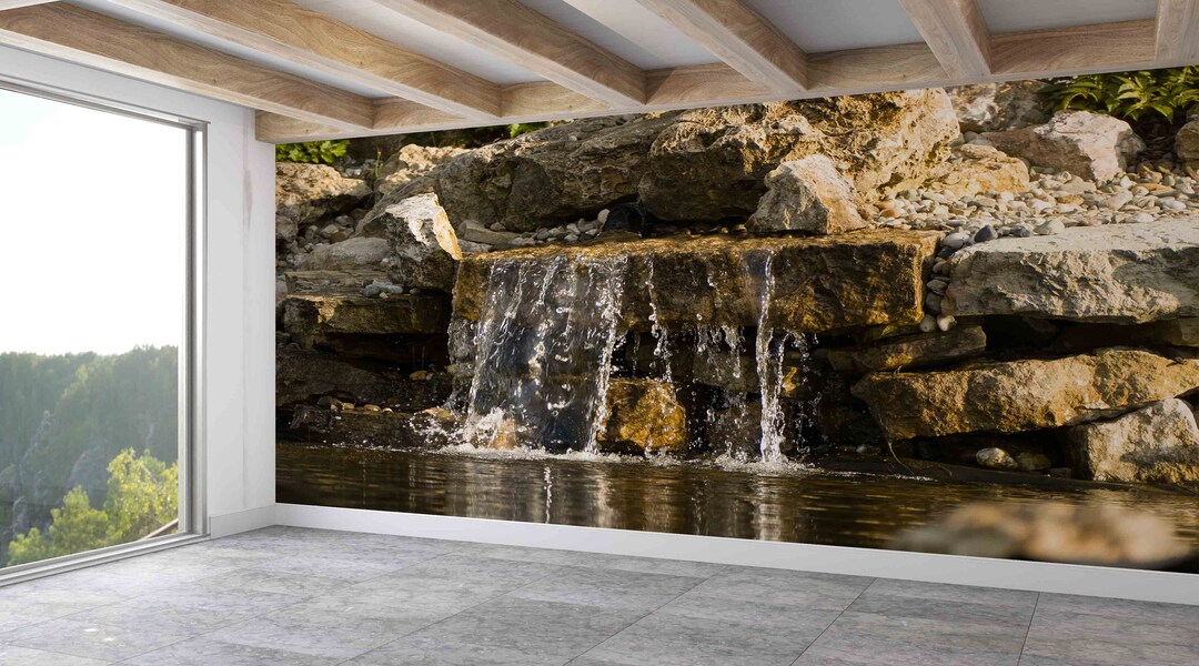 Nature Wall Decor, Waterfall Wall Decor, Water Landscape Wall Mural ...