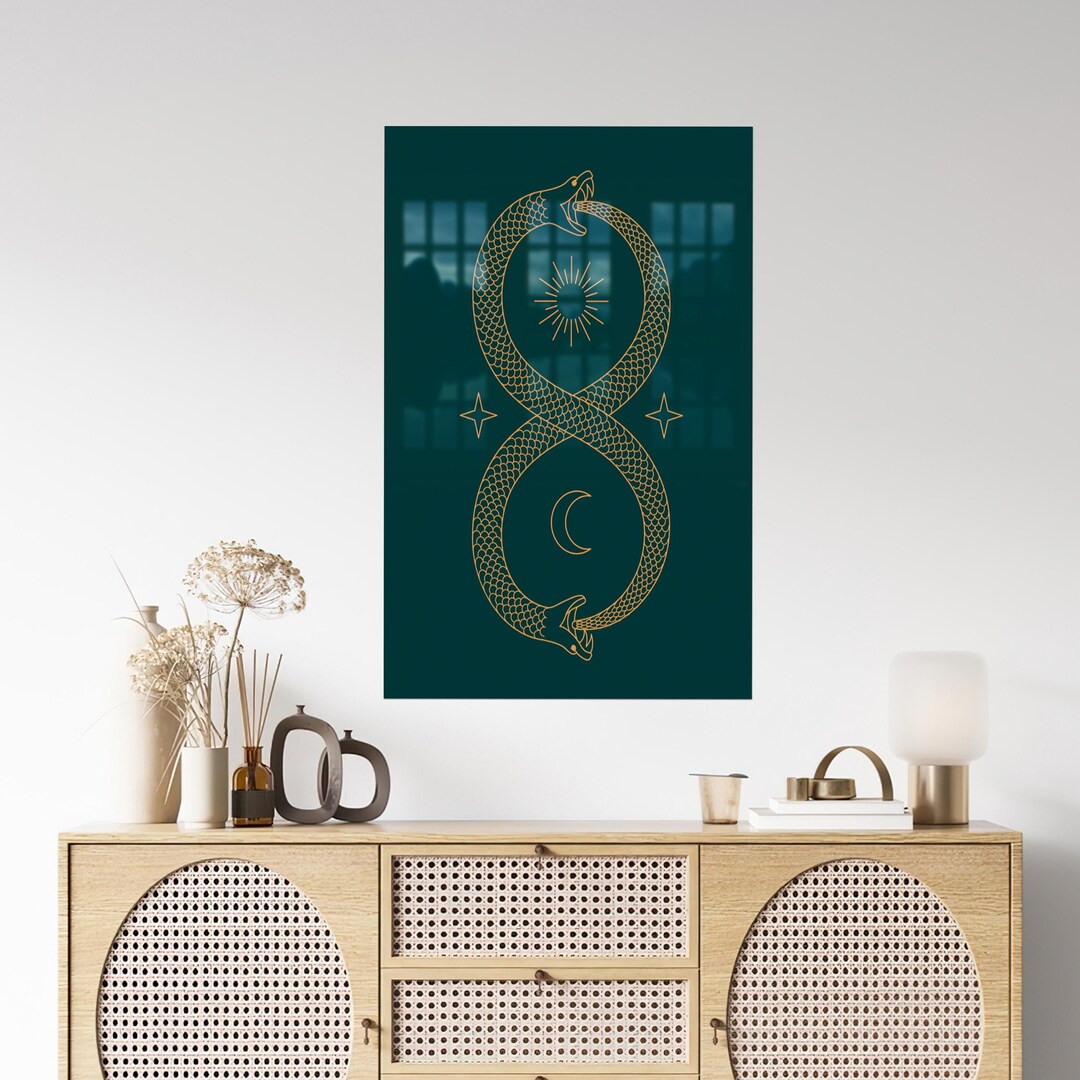 Infinity Glass, Ouroboros Wall Decoration, Modern Glass Wall Art ...