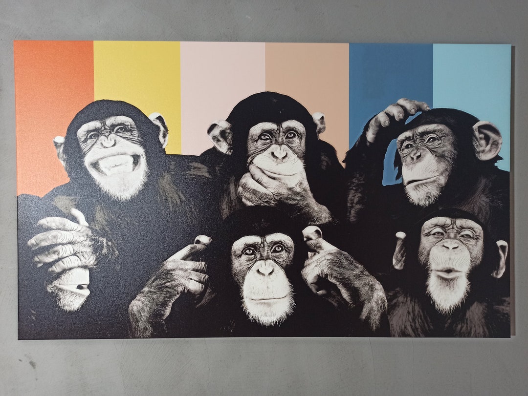 Monkeys Painting, Monkey Art, Animal Wall Decor, Trendy Canvas Art ...