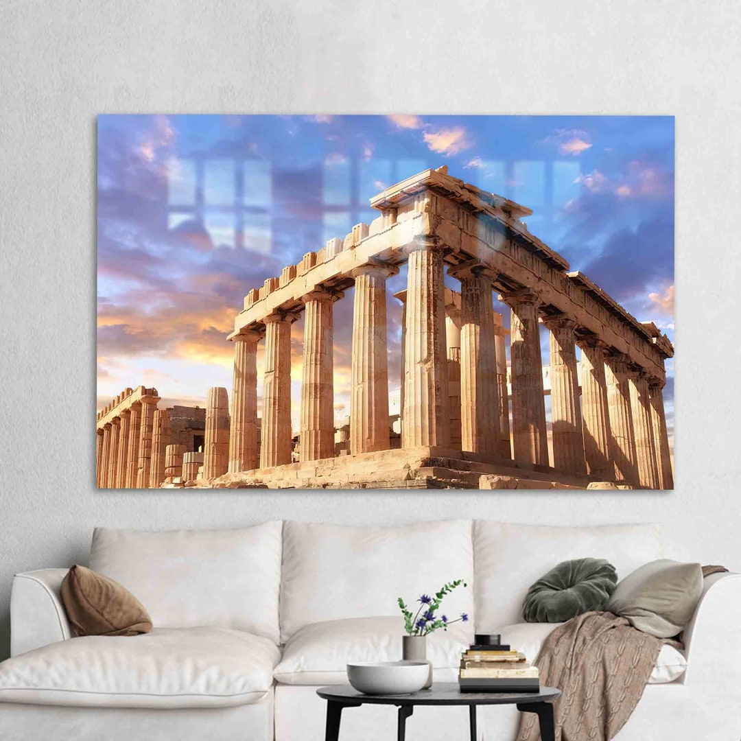 Glass Wall Decor, Tempered Glass, Glass Printing, Acropolis of Athens ...