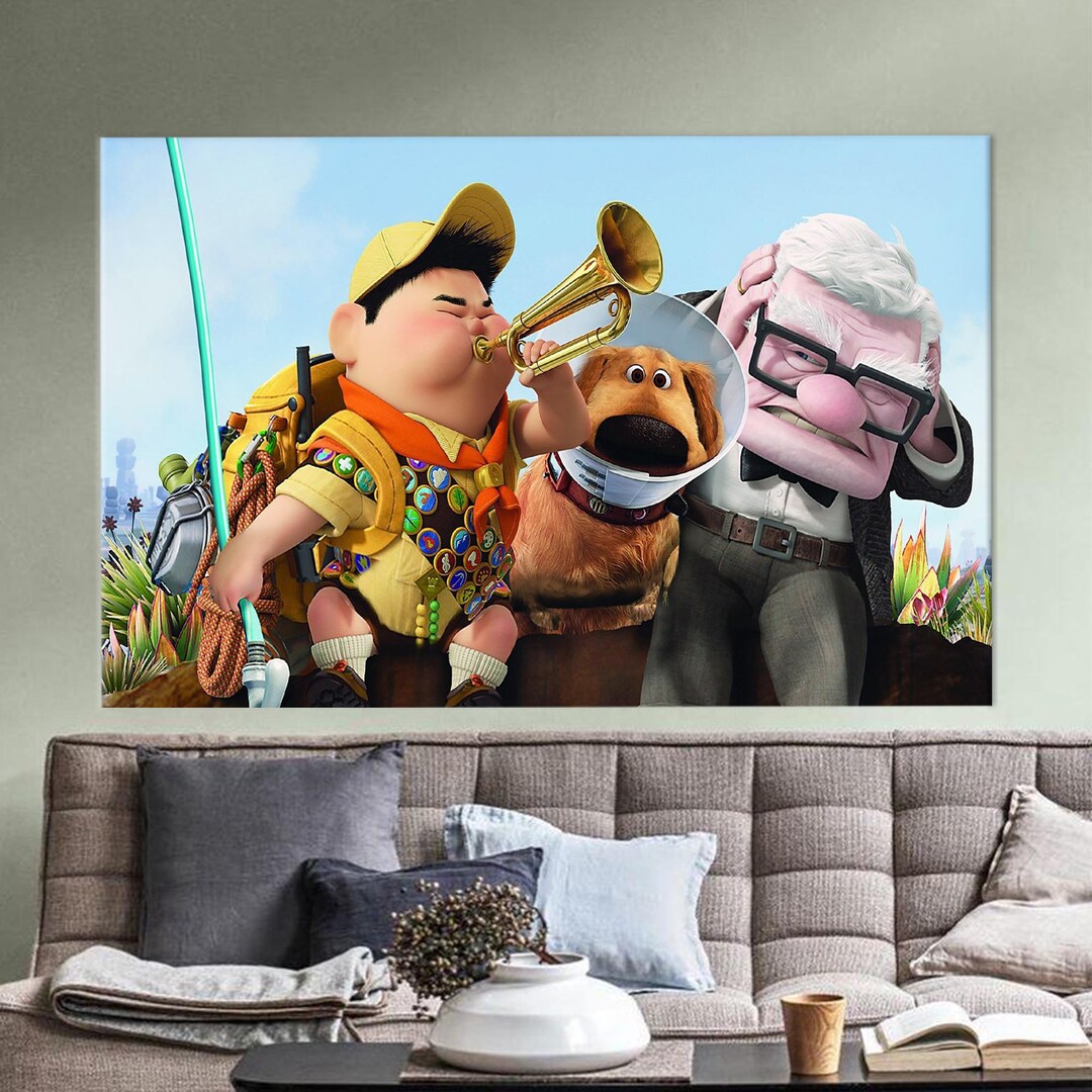 Modern Canvas Gift, Carl and Russell Poster, Bridesmaid Gifts, Carl ...