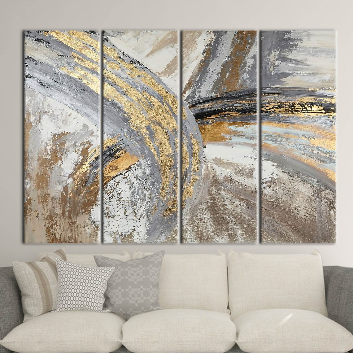Gold Wall Decor, Abstract Artwork, Goldlen Marble Poster, Contemporary ...