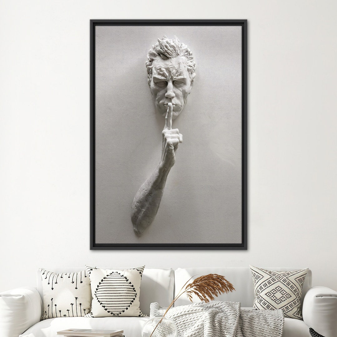 Statue Wall Decor, Male Sculpture Art Canvas, Wall Art Prints, Abstract ...