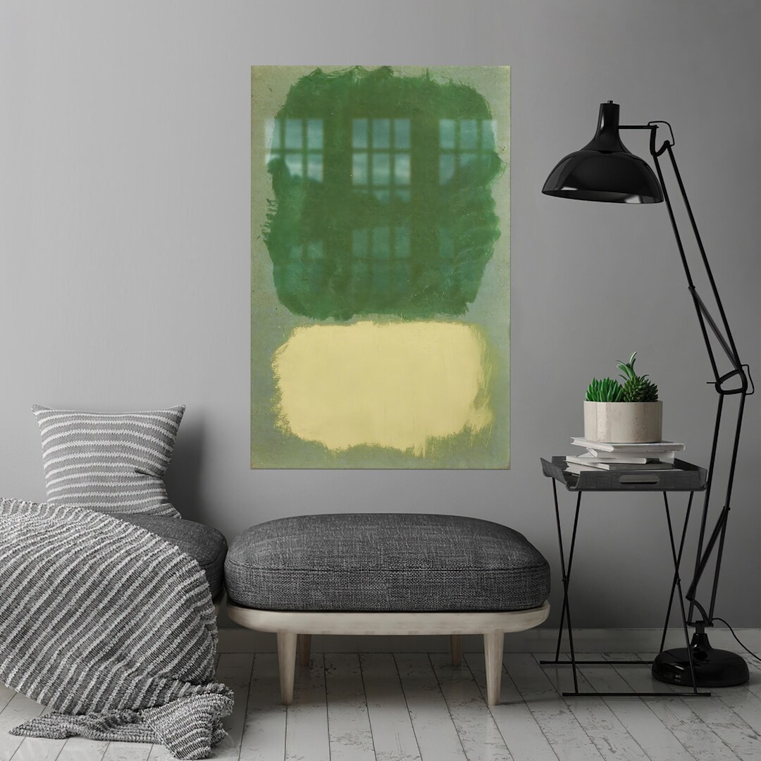 Modern Wall Art, Mark Rothko Glass Printing, Green Glass Art, Modern ...
