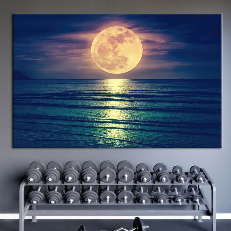 Moonlight Ocean Wall Art - Etsy
