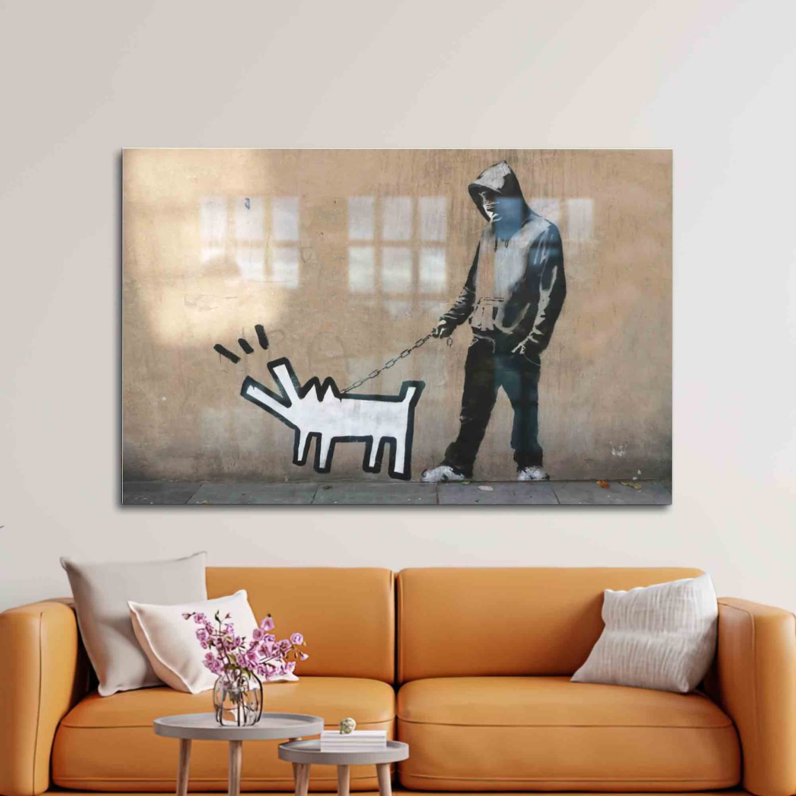Glass Printing, Mural Art, Tempered Glass, Banksy Barking Dog, Graffiti ...