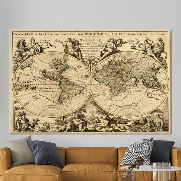 World Map Canvas - Etsy