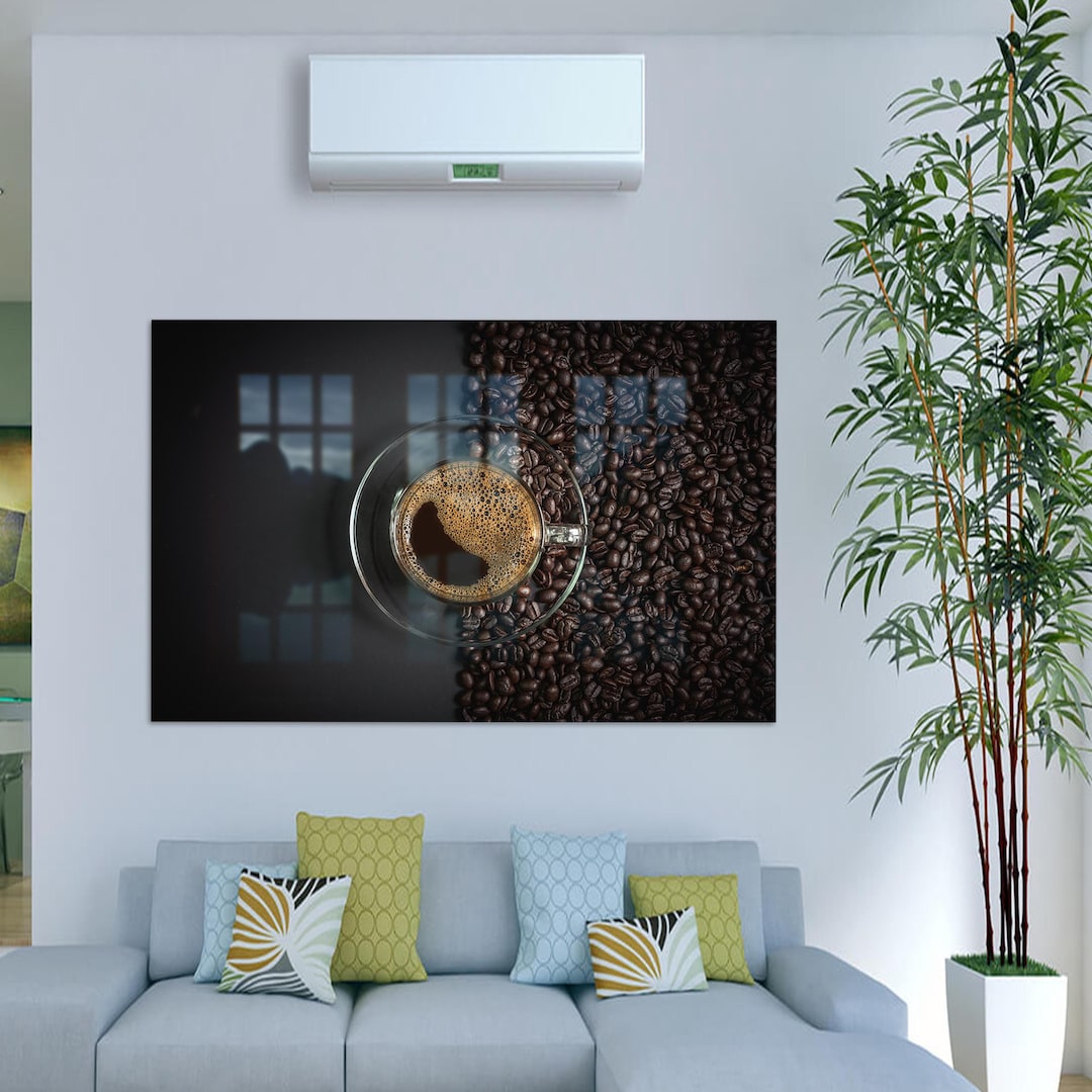 Modern Glass Printing, Bar Glass Wall, Cup of Coffee Glass Wall ...