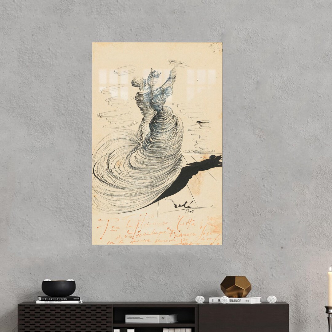 Dali Glass Printing, Dali Two Dancers Glass Wall Art, Reproduction ...