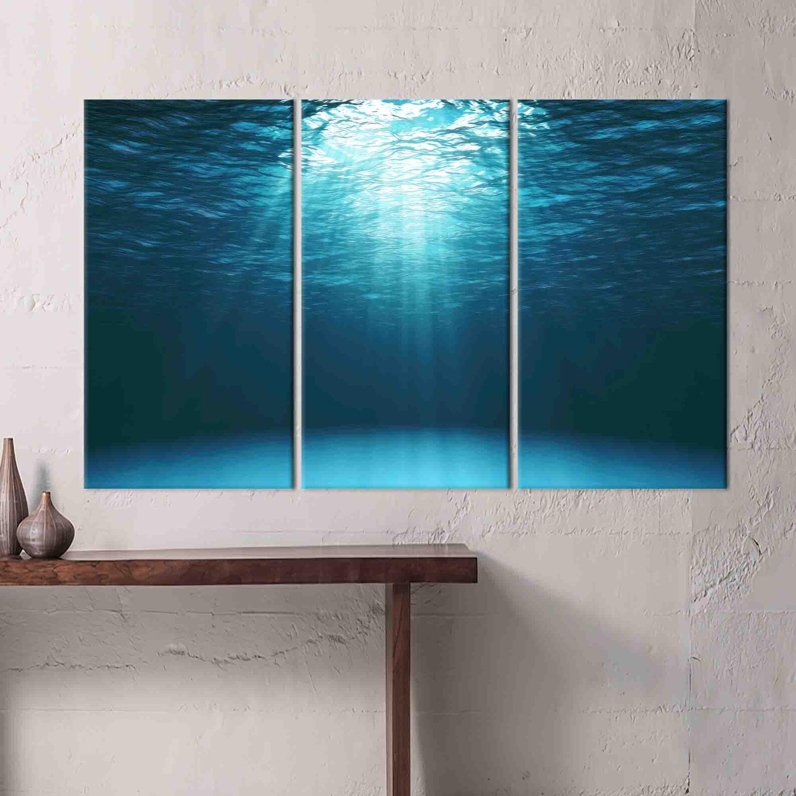 Underwater Canvas Art, Sun Rays Underwater Canvas Poster, Landscape ...