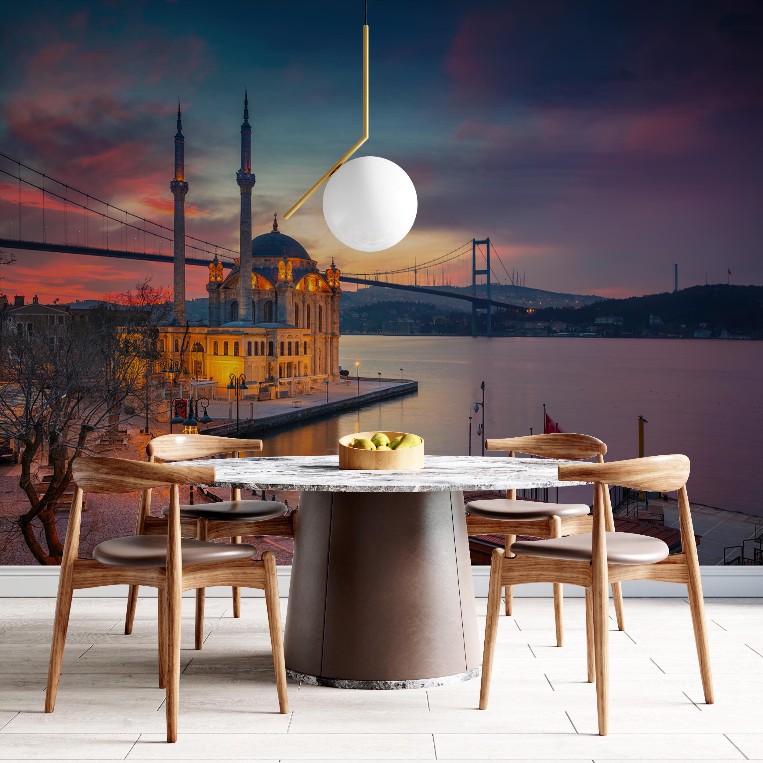 Mosque Mural, Ortakoy Mosque Wall Painting, Sea Wall Mural, Boshphorus ...