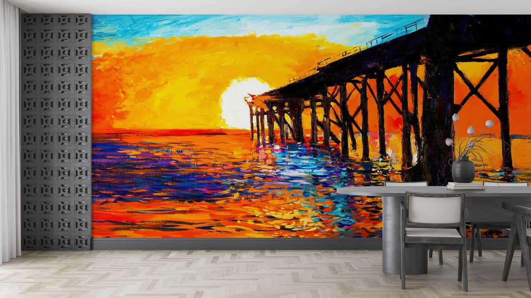 Dock and Sunset Wall Paper, Sunset Wall Paper, View Wallpaper, Sunset ...