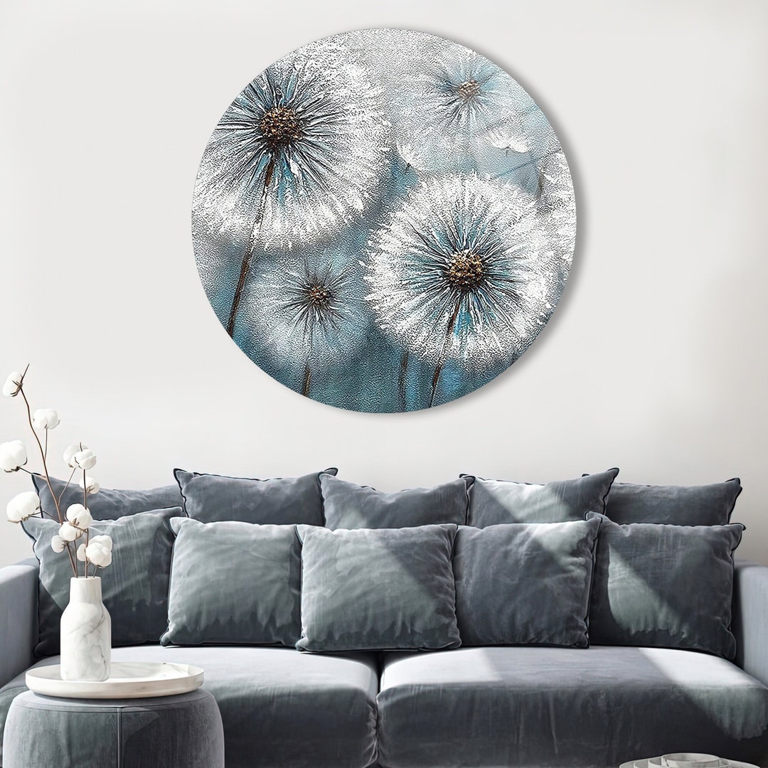 Glass Printing, Glass Art, Wall Decor, Dandelion, Trendy Wall ...