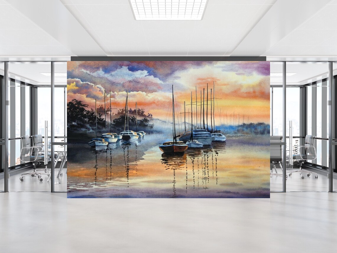 Sea Wall Poster, Modern Wallpaper, View Wall Mural, Sea Landscape Wall ...