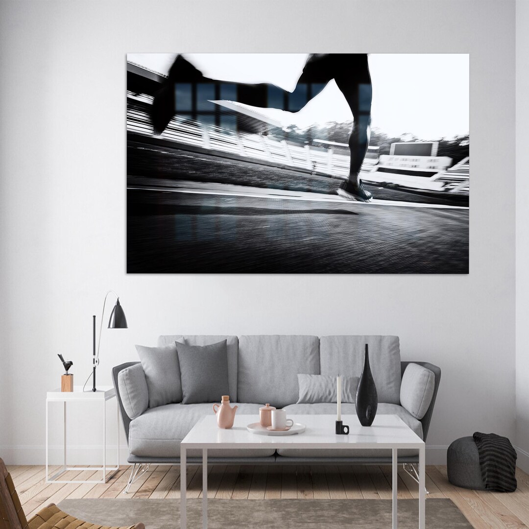 Running Wall Hanging, Sports Wall Decor, Motivational Art Decor, Large ...