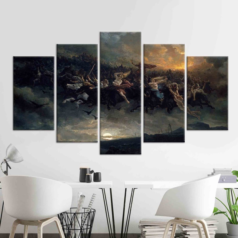 3D Canvas Wall Decor 3D Wall Art the Wild Hunt of Odin the - Etsy