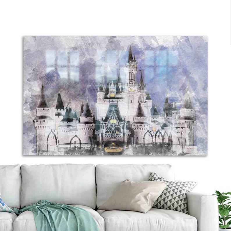 Cinderella Castle Glass Wall Art, Kids Room Decor - Etsy