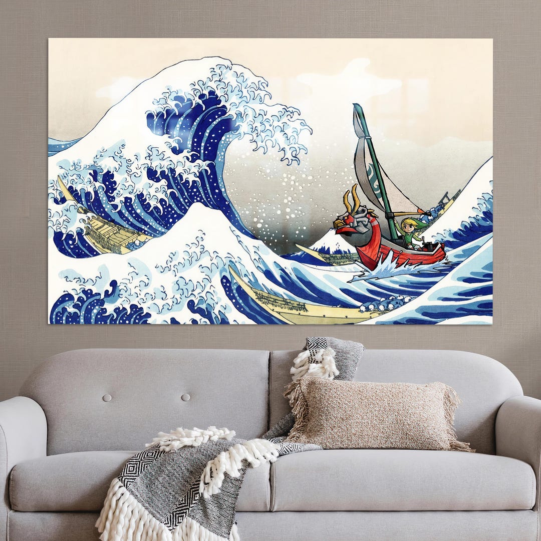 The Legend of Zelda Windwaker the Great Wave off Kanagawa Wall Decor ...