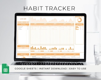 Habit Tracker Spreadsheet Template for Google Sheets, Daily Weekly and ...