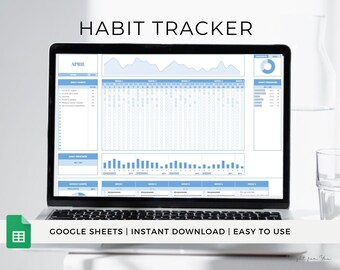 Habit Tracker Spreadsheet Template for Google Sheets, Daily Weekly and ...