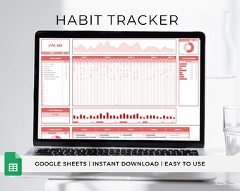 Habit Tracker Spreadsheet Template for Google Sheets, Daily Weekly and ...