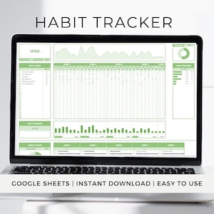 Habit Tracker Spreadsheet Template for Google Sheets, Daily Weekly and ...