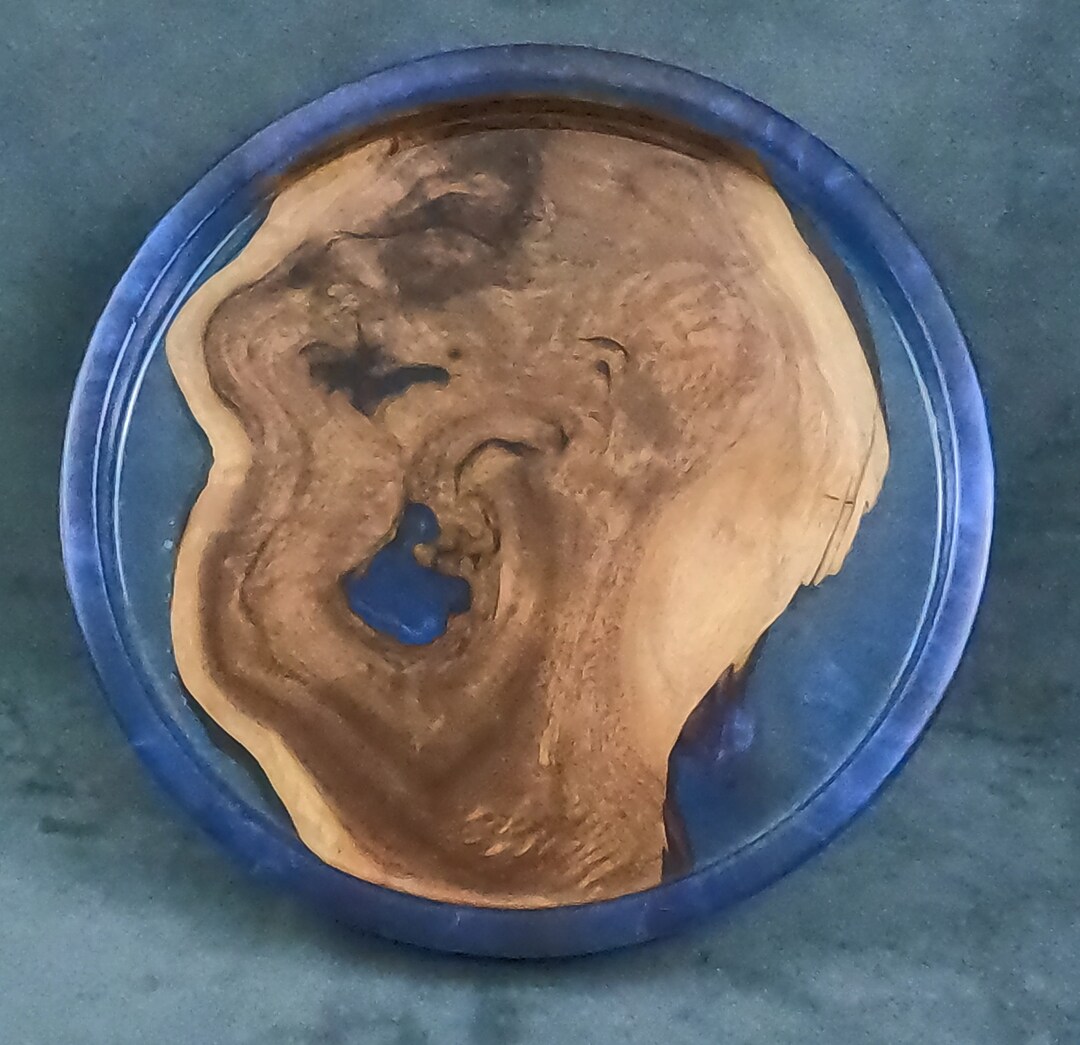 Table Top Dice Rolling Tray / Ocean Blue Epoxy and Mesquite Wood ...
