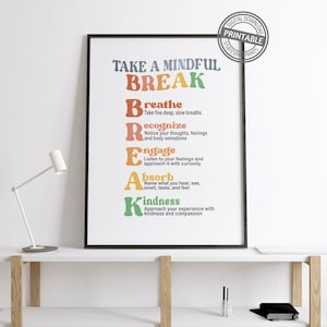 Mental Health Printable Poster, Mindfulness Poster, Therapy Office Wall ...