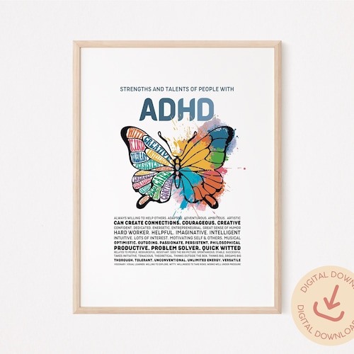 ADHD Poster Printable ADHD Wall Art Therapist School - Etsy
