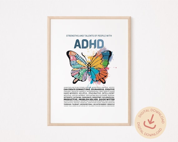 ADHD Poster Printable ADHD Wall Art Therapist School - Etsy UK