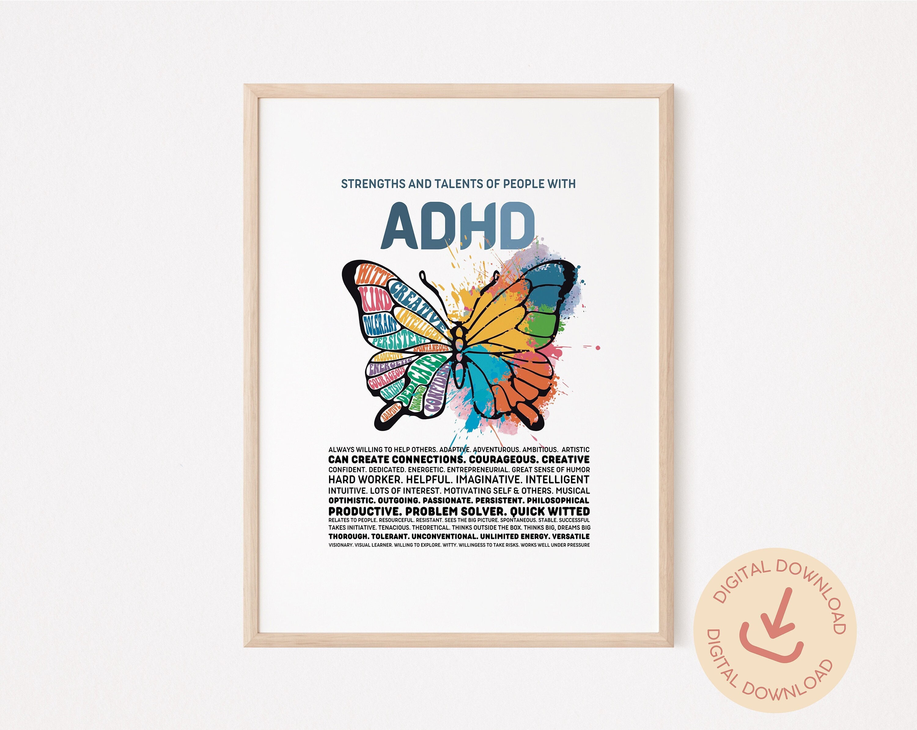 ADHD Poster Printable ADHD Wall Art Therapist School - Etsy Australia