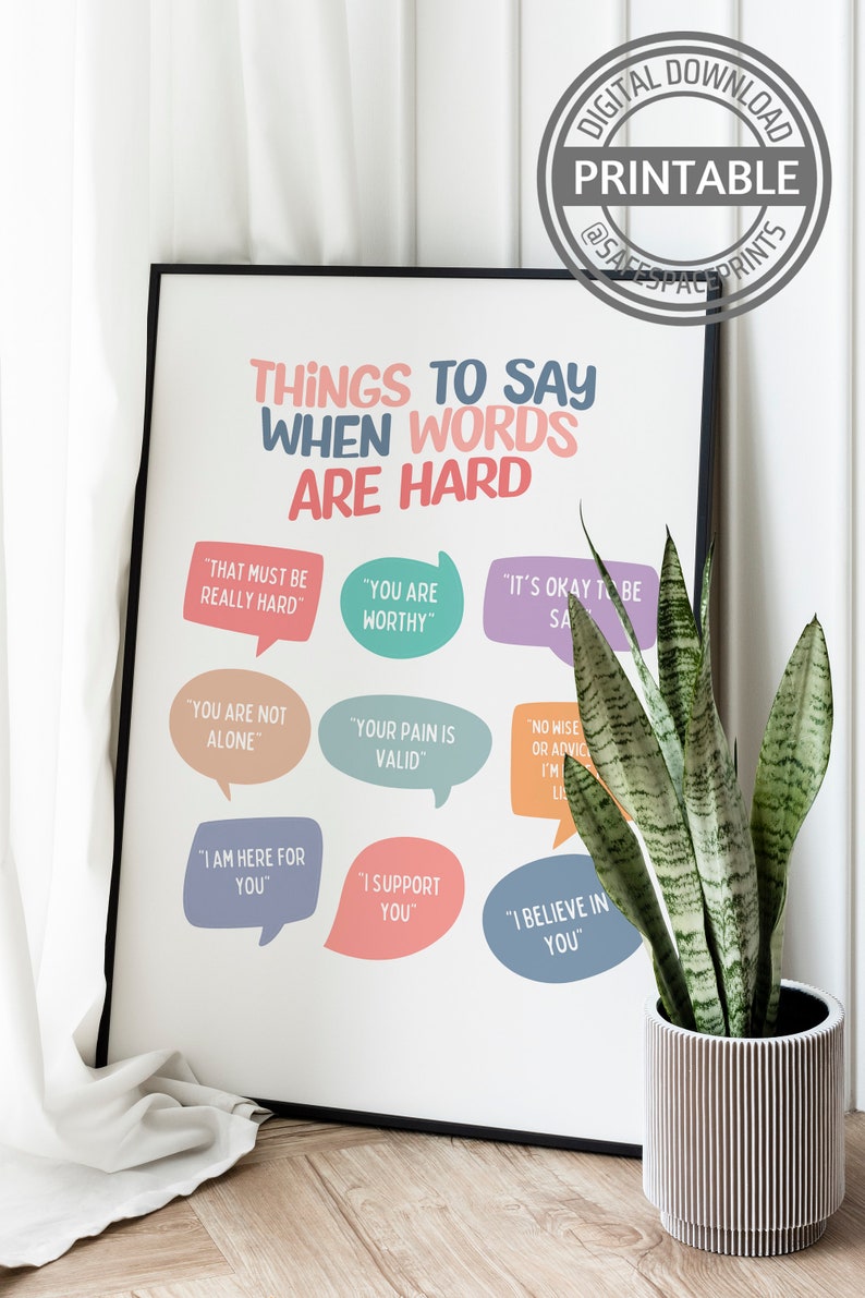Words of Encouragement Poster: Therapy Office Decor (digital Download ...