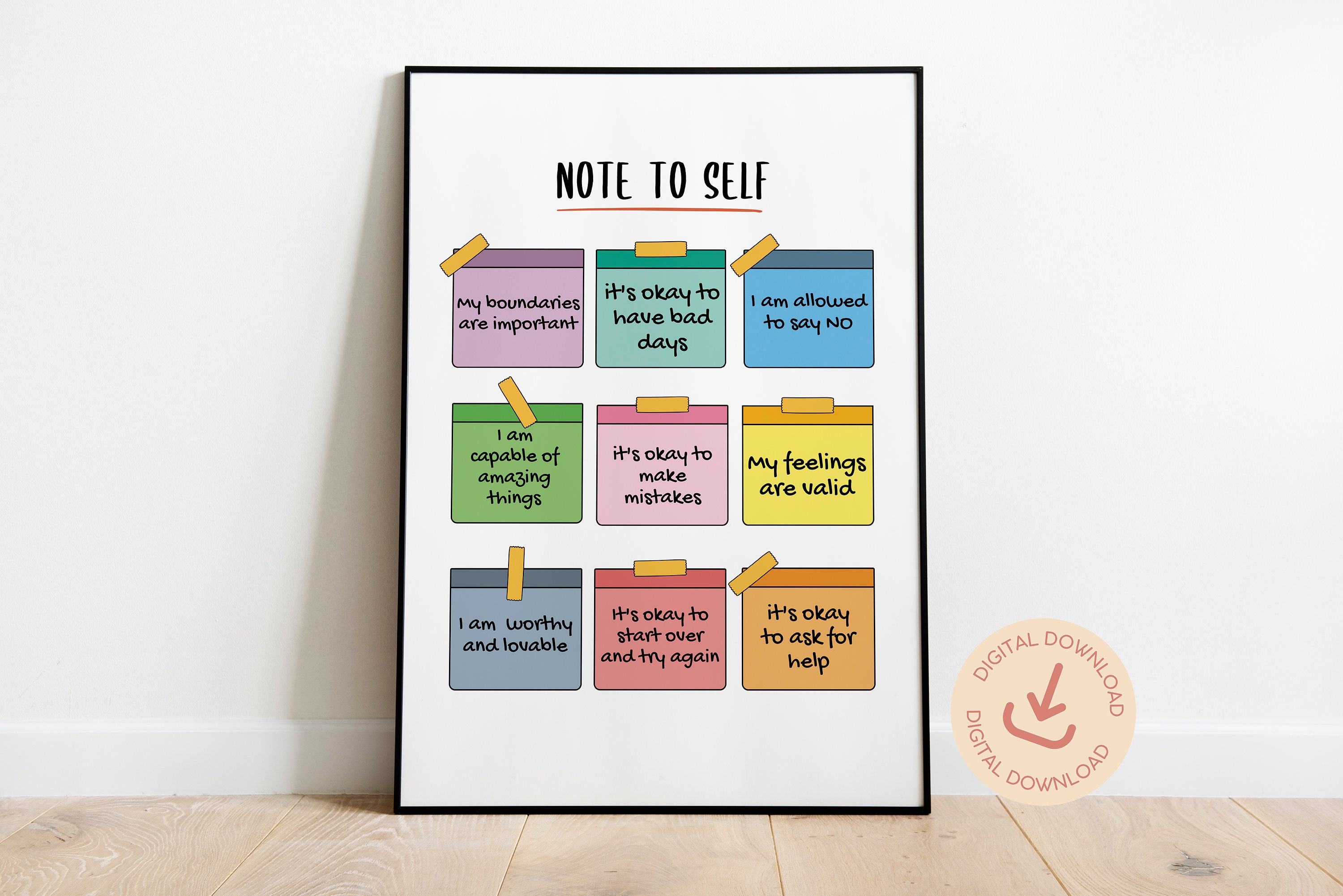 Note to Self Mental Health Poster Mental Health Printable - Etsy