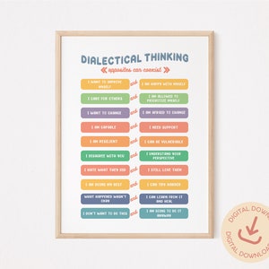 Dialectical Thinking Poster, Therapy Office Decor, School Counselor ...