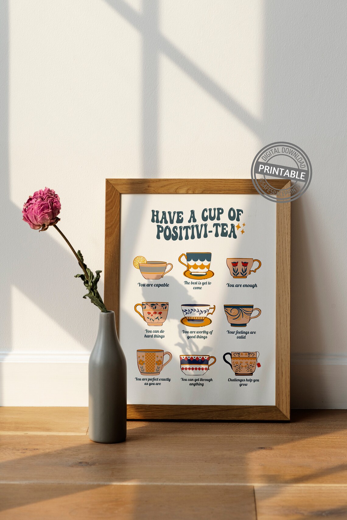 Positivitea Poster Mental Health Printable Wall Art Therapy - Etsy