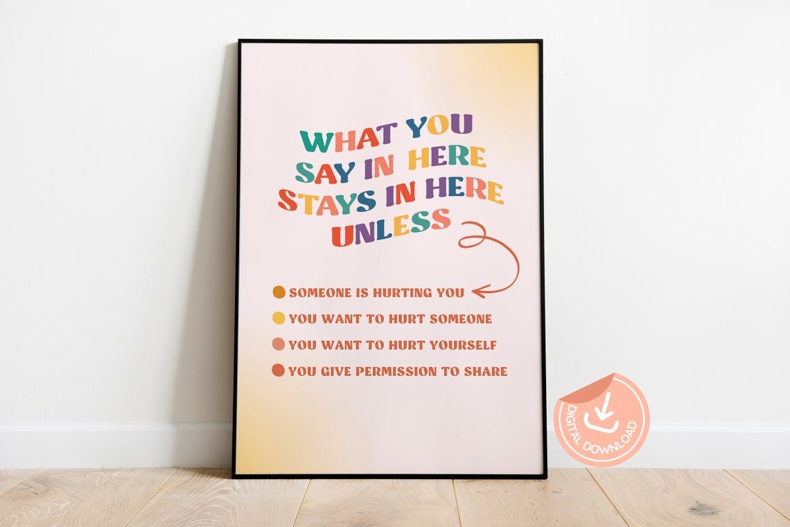 Confidentiality Agreement Sign, Therapy Office Decor, School Counselor ...